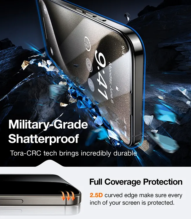 Amazon.com: TORRAS Stealth for iPhone 15 Pro Privacy Screen Protector ...