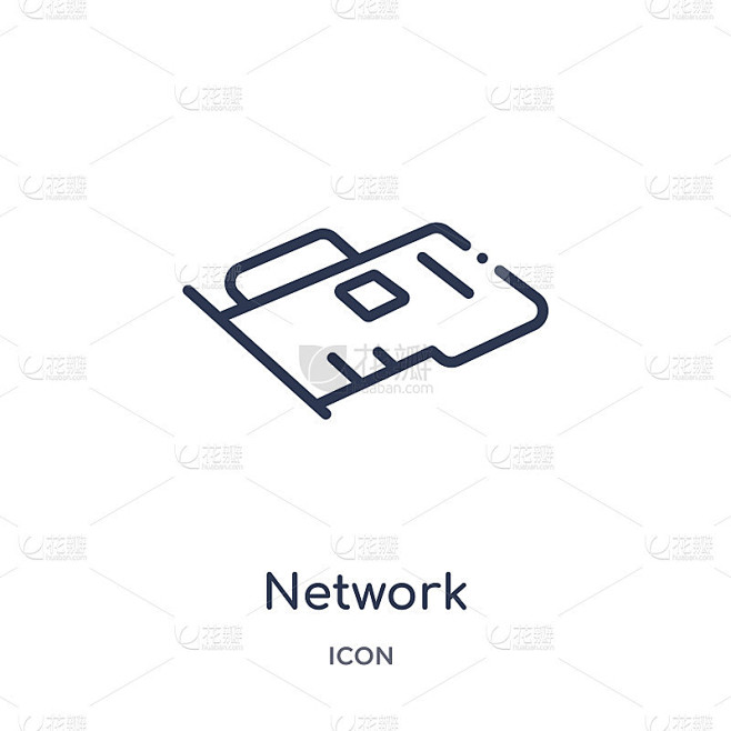 Linear network interface card icon from Hardware o