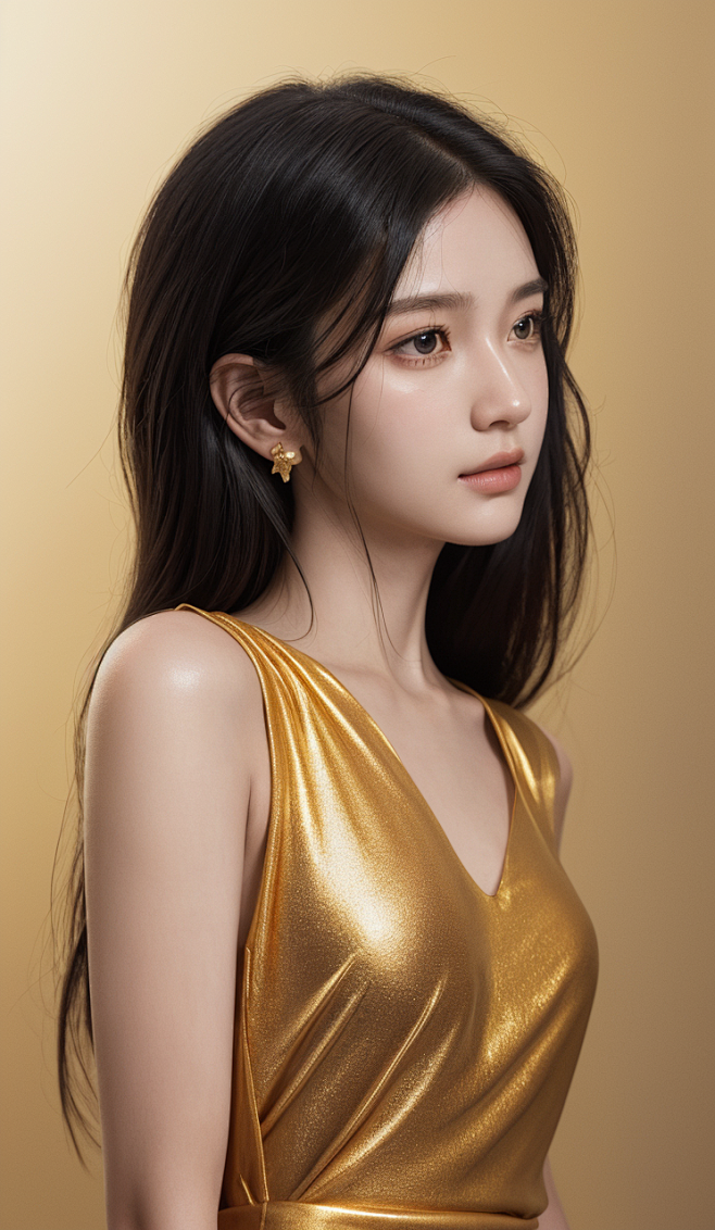 00409-1883375134-A beautiful girl, adult, calm expression, faint smile, front face, exposed ears ...