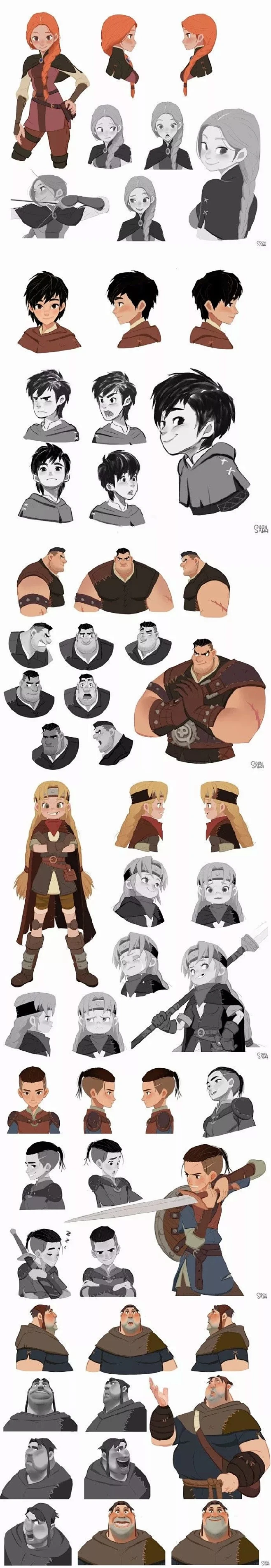 【绘画参考】Hong SoonSang 的角色设定图（人物设计必学）-花瓣网