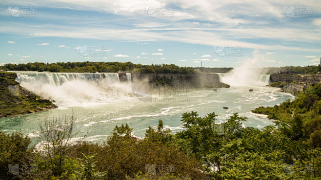 尼亚加拉瀑布,自然,图像,加拿大,美国,无人,旅游目的地,河流,户外,水平画幅