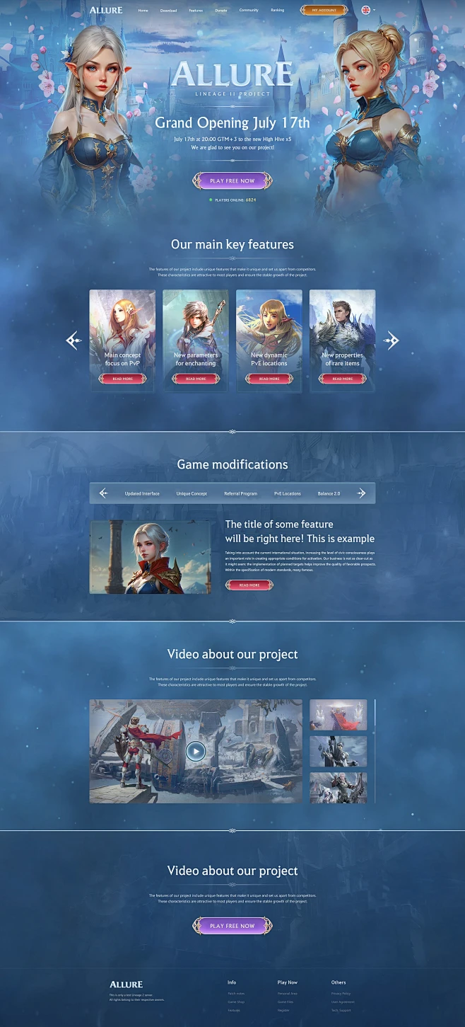mmorpg lineage 2 Web Design UI/UX Website gaming design mmo game ...