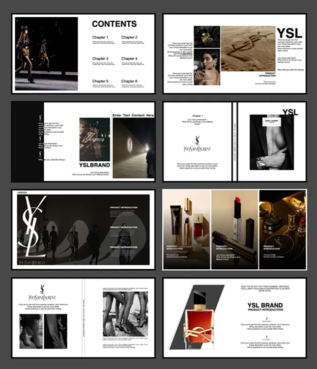 PPT排版｜YSL高级黑金风 - 小红书-花瓣网