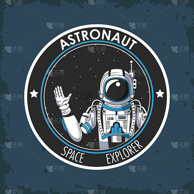 Space explorer patch emblem design