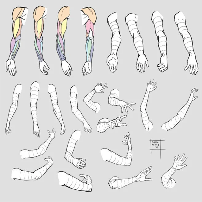 #绘画参考# 人体和手部姿势参考分享！ 来自 Azizla Swiftwind -花瓣网