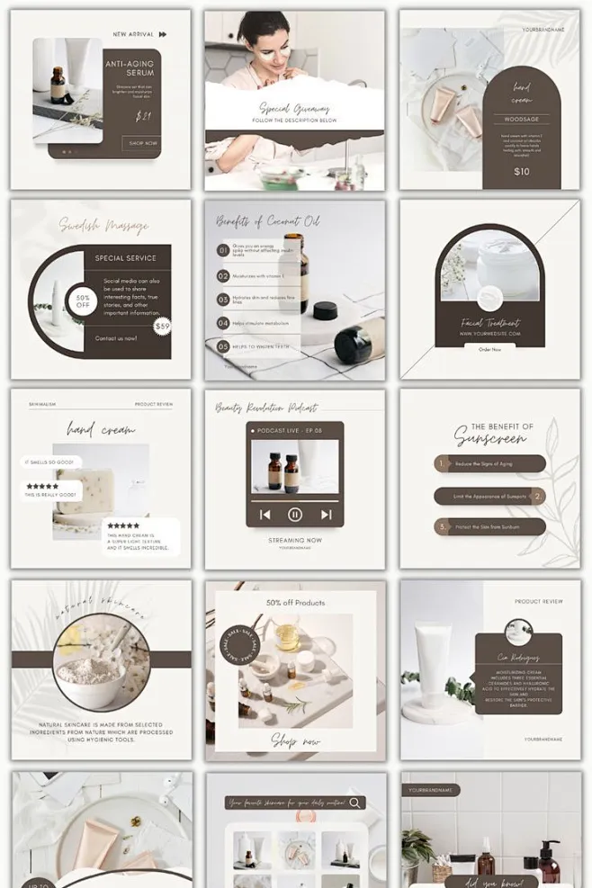 Skincare Templates | Beauty Templates | Instagram Post Templates ...