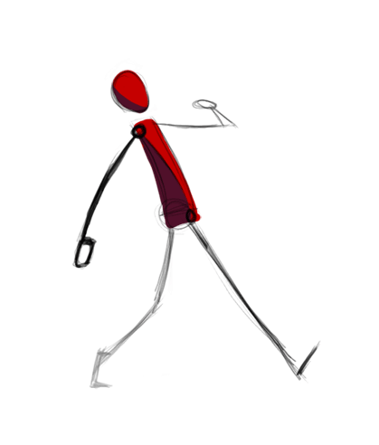 Simple Stick Figure Walk: This gif is useful as it is stepped I can see ...
