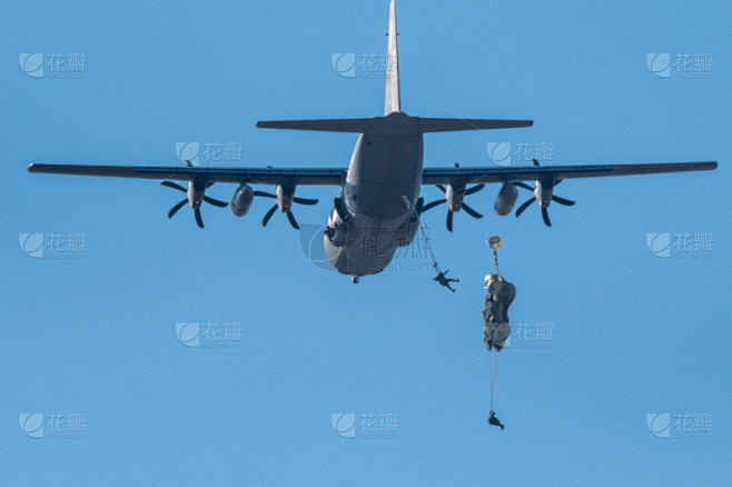 Israeli army paratroopers in a day training jump- Israel