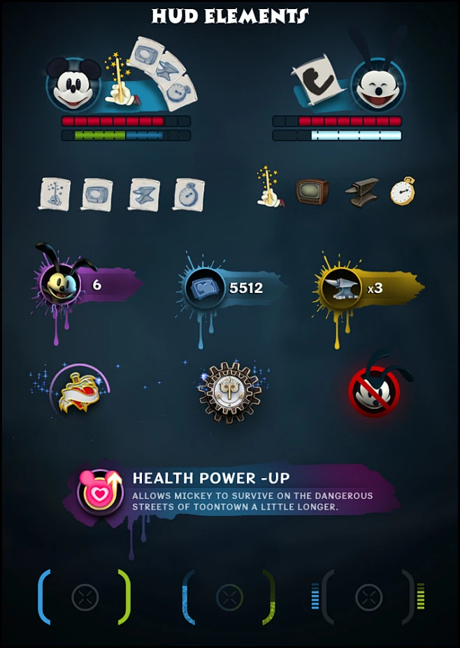 Epic Mickey 2: The Power of Two Game UI : Design and animation of the Main Menu & HUD for the ...