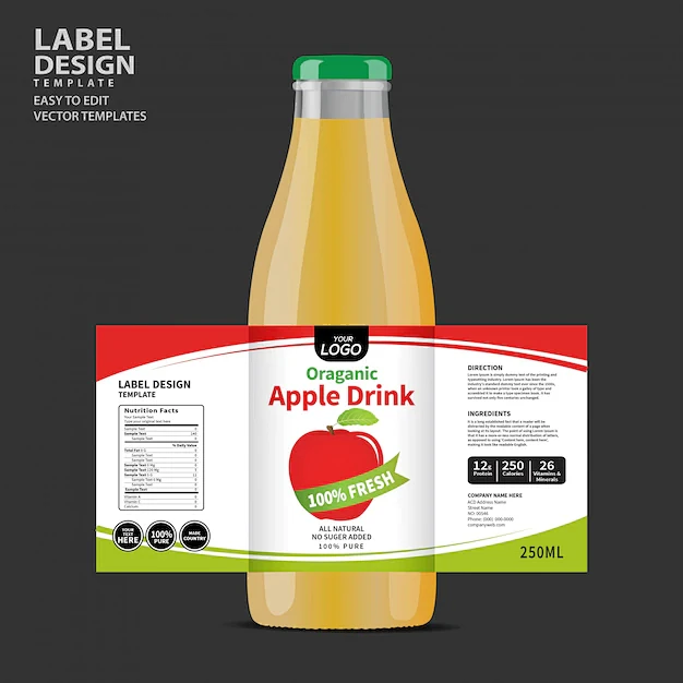 Vector bottle label-花瓣网