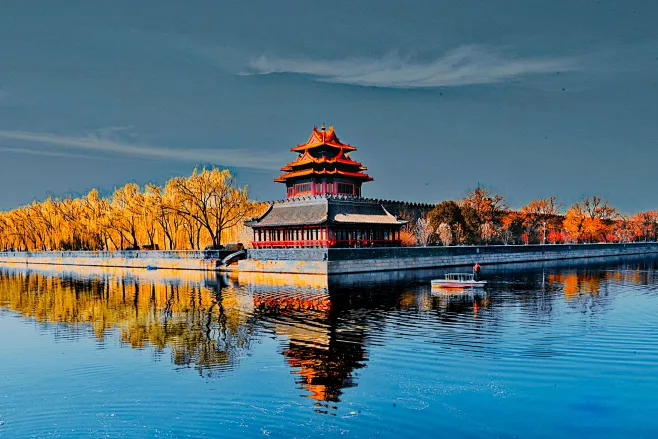 中国北京故宫角楼摄影照片-花瓣网