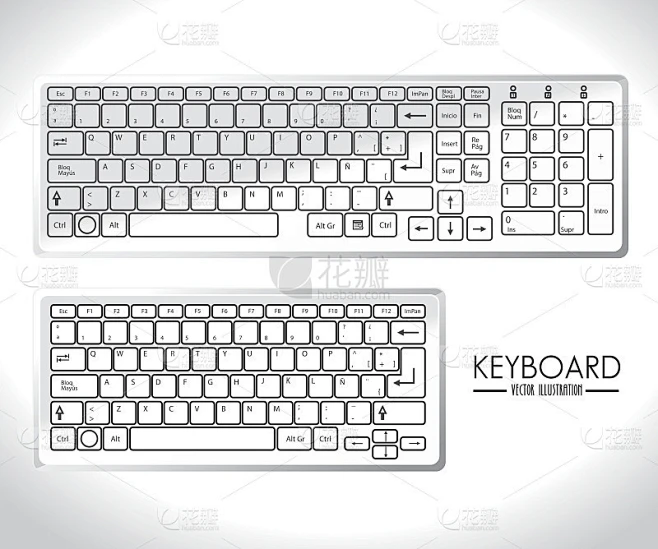 键盘设计,矢量图。素材-花瓣网