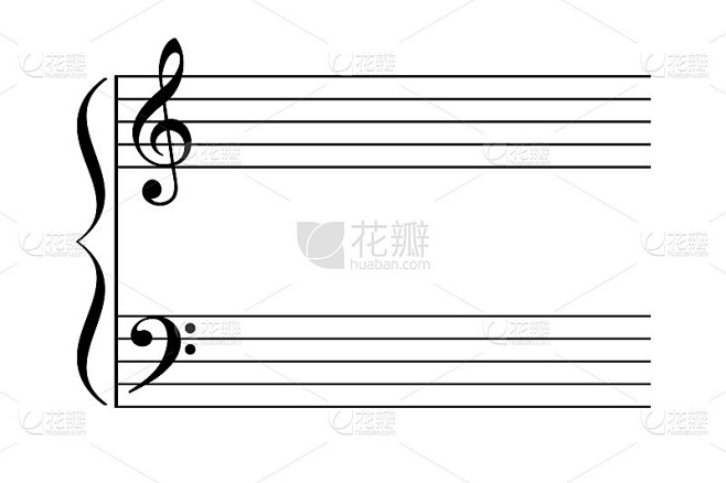 Grand staff, also called great stave