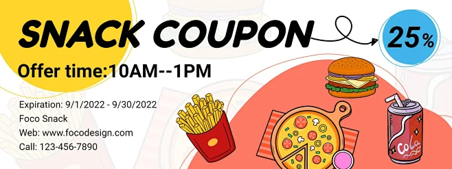 Fast Food Snacks Promo Voucher Discount Coupon素材-花瓣网