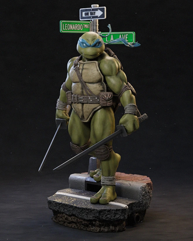 Leonardo TMNT Statue-花瓣网