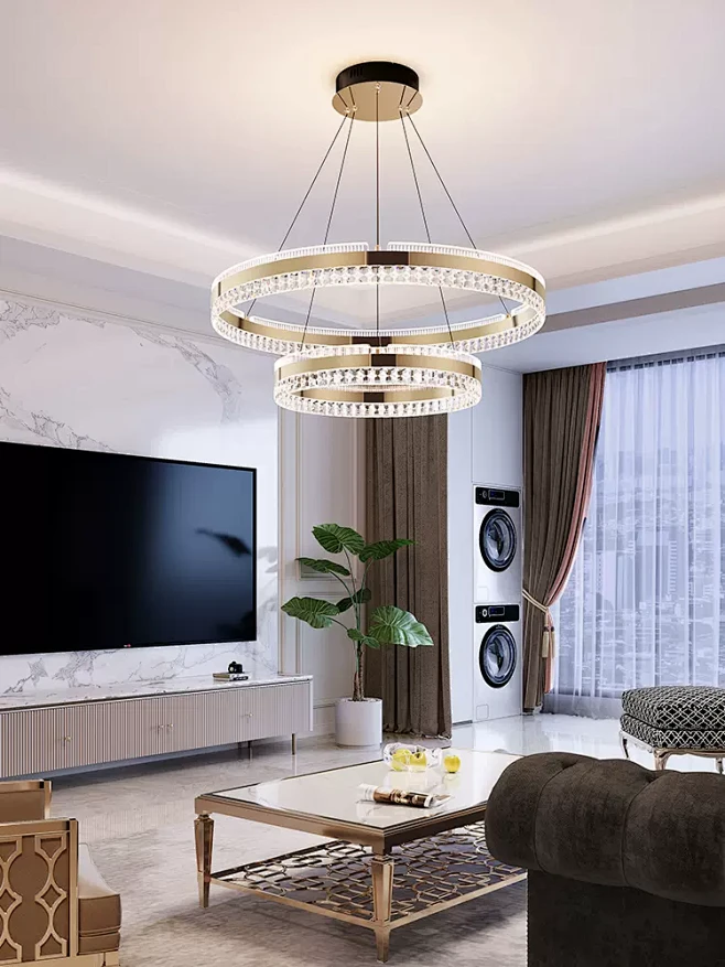 欧普照明/水晶之恋/现代环形吊灯智能高显色RA95客卧餐厅套餐DD-tmall.com天猫-花瓣网