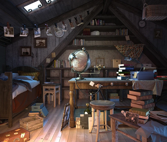 Apprentice magician room, Sergei Ryzhov : Concept art of the apprentice ...
