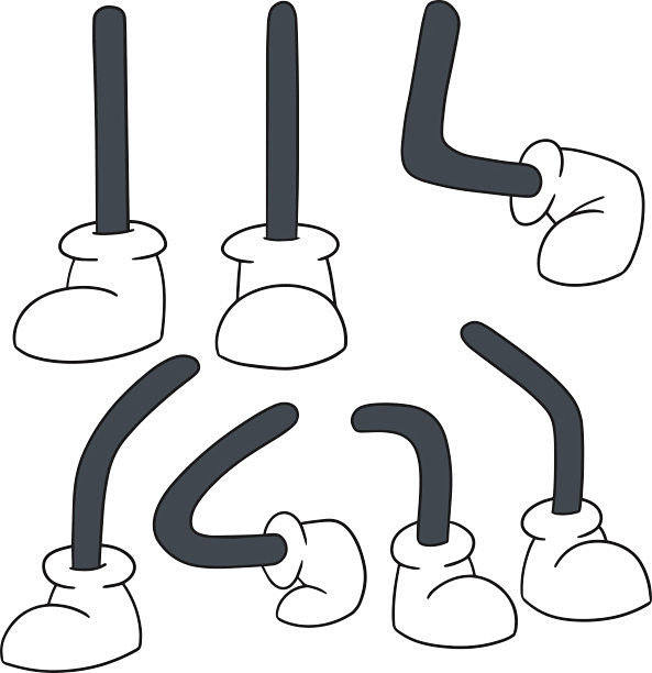 向量组卡通腿插画图片-花瓣网