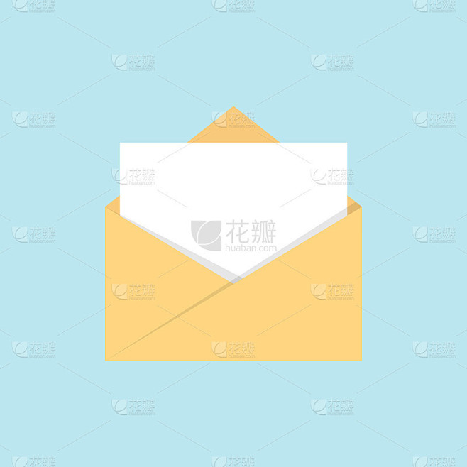 Empty letter, email or message. Flat style templat
