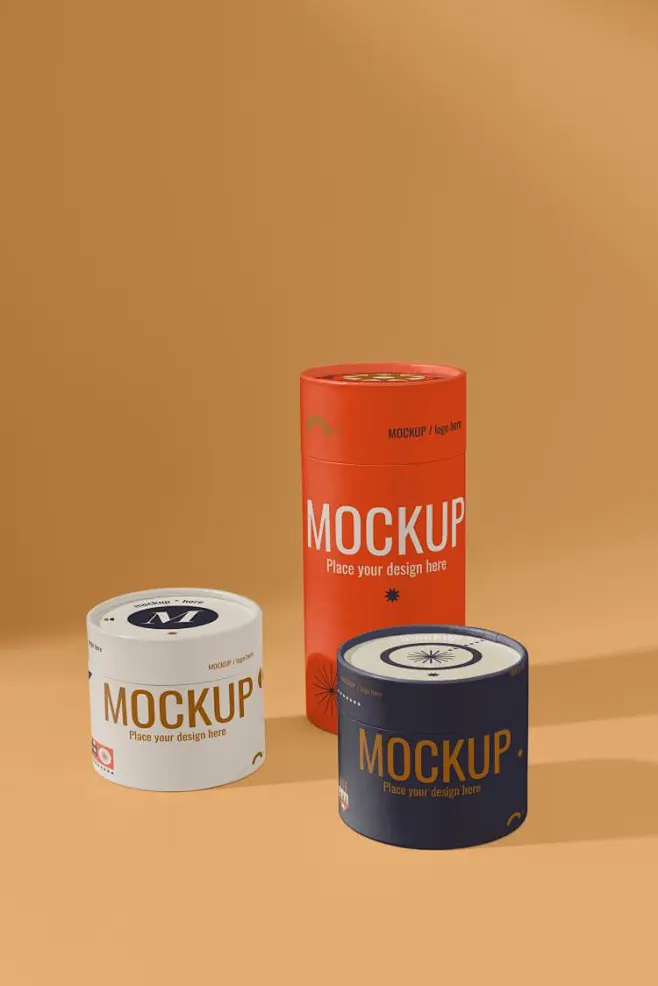 圆形圆筒盒子包装盒纸盒纸筒罐文创毕设贴图样机PSD模板素材 3443-淘宝网-花瓣网