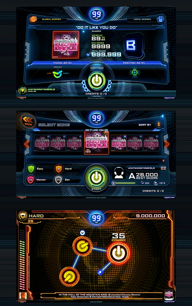 《ReRave Plus》创新音乐游戏界面 _点击查看原图-花瓣网