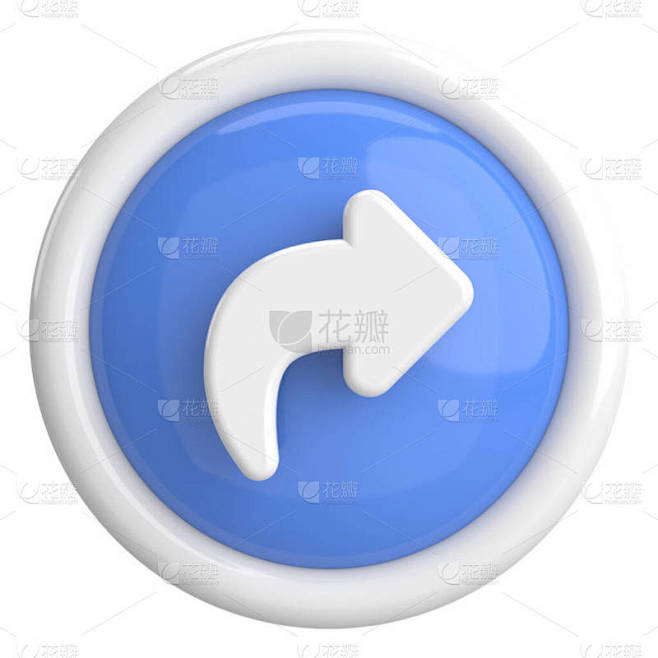 共享按钮。共享图标。3D插图.