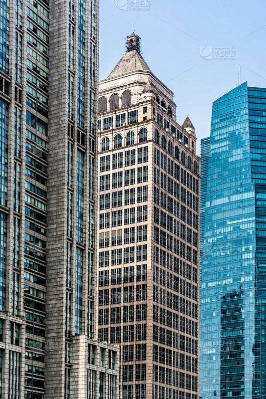 现代,建筑业,陆家嘴,银行,中间部分,顶部,商业金融和工业,户外,建筑,阶调图片