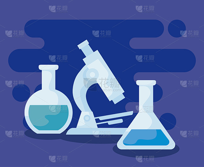 显微镜实验室配有全套试管测试