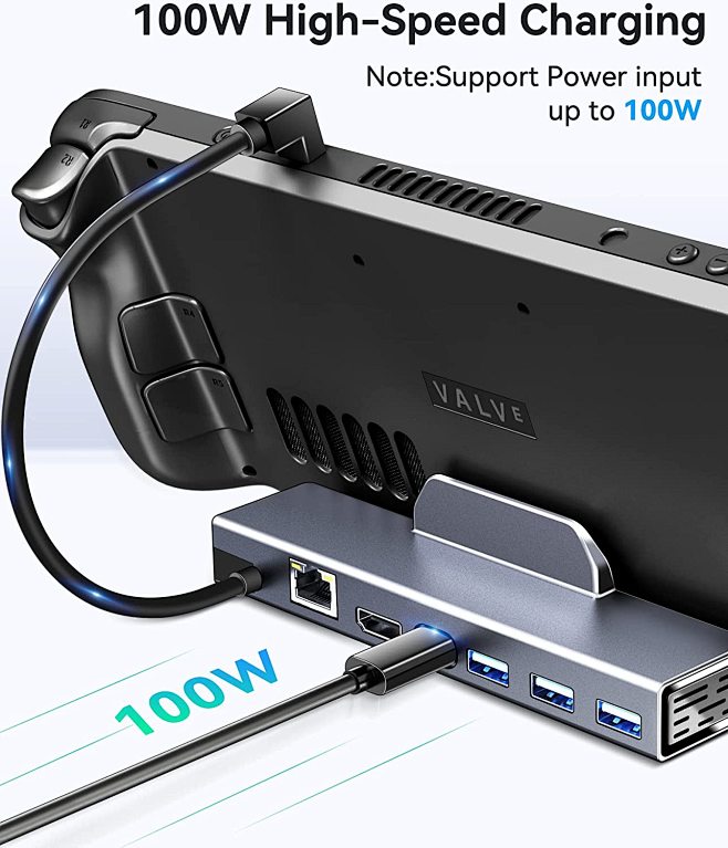 Amazon.com: Upgraded 4K 60Hz 1000Mbps LAN Docking Station for Steam ...