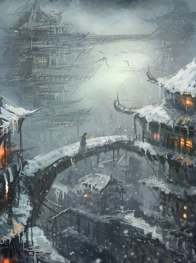 winter.. by wlop on deviantART-花瓣网