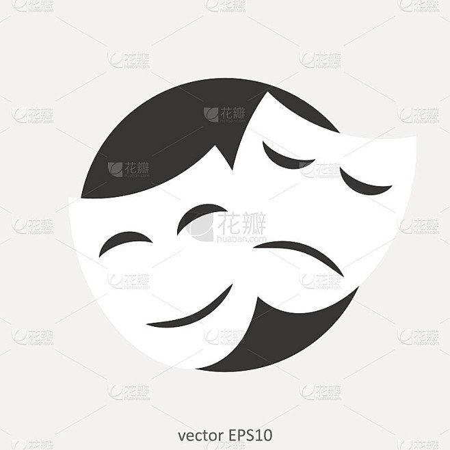 剧院插图。戏剧面具。