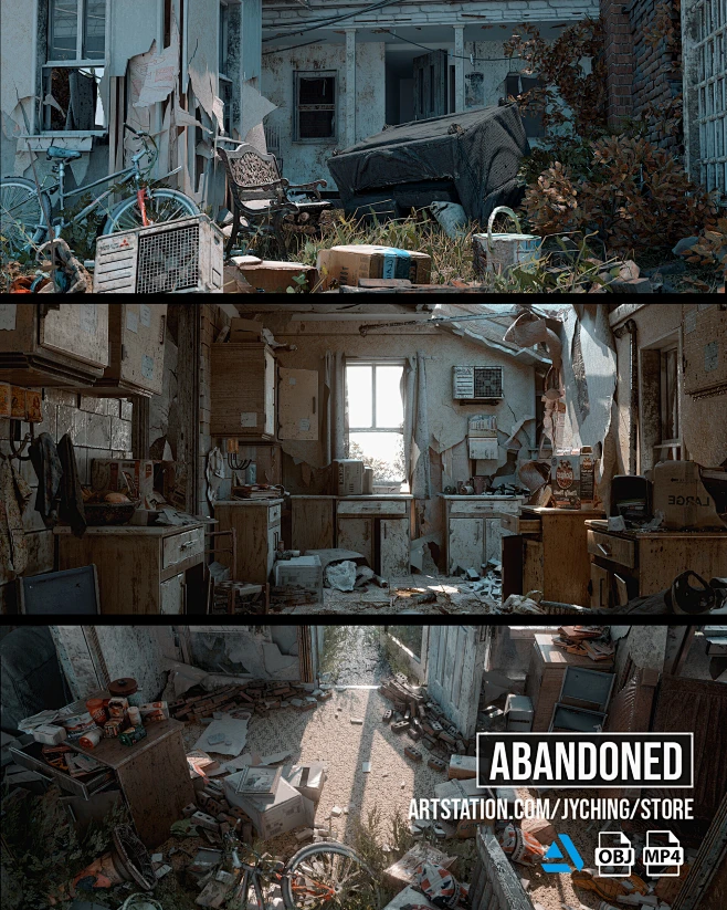 Abandoned, Jonathan Ching : A post-apocalyptic style kit-bash set & accompanying tutorial. The ...