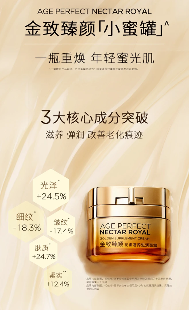 [超品预售]欧莱雅小蜜罐金致臻颜花蜜奢养女保湿滋润抗皱面霜50ml-tmall.com天猫-花瓣网