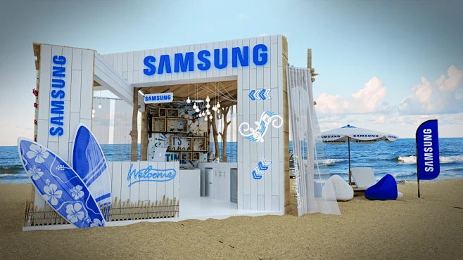 3D beach booth booth design design Exhibition Exhibition Design ...