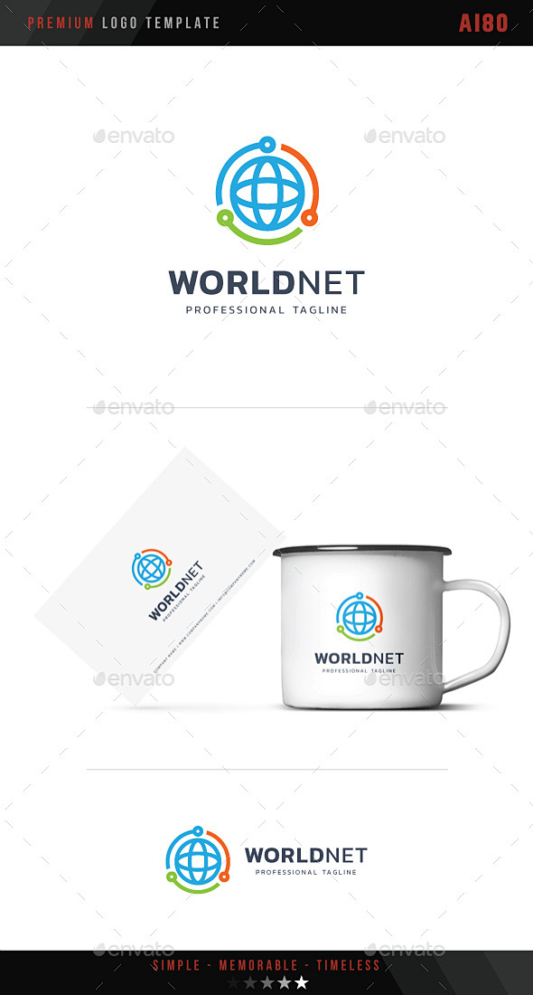 世界网标志符号标志模板World Net Logo - Symbols Logo Templates应用,区块链,大胆、圆、通讯、社区,连接 ...