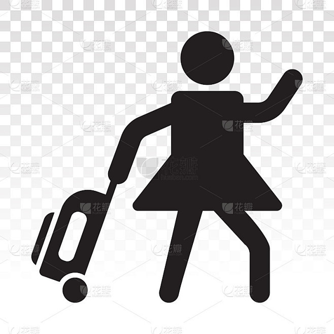 应用程序或网站上的旅行者/游客平面图标