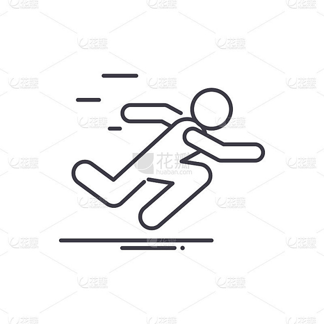 Businessman run icon, linear isolated illustration