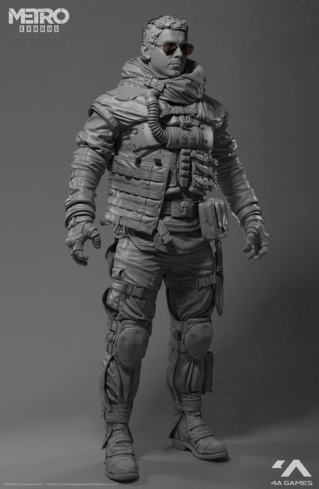 Metro Exodus-Duke / hipoly model, Dmitry Osipenko : Concept art - by Vlad Tkach: https://www ...
