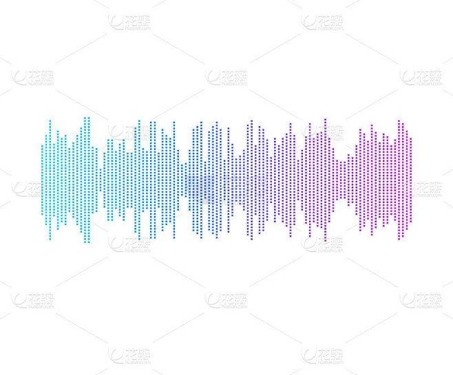 Vector Abstract Music Wave, Player Icon, Gradient 素材-花瓣网