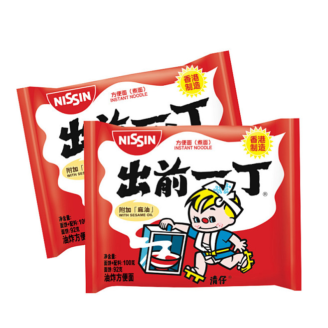 NISSIN/日清 出前一丁 香港进口 麻油风味100g/袋 方便面泡面拉面-tmall.com天猫