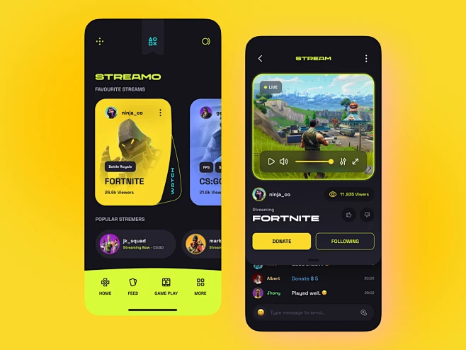 Streaming App app app design design gaming app gamingstreaming live ...