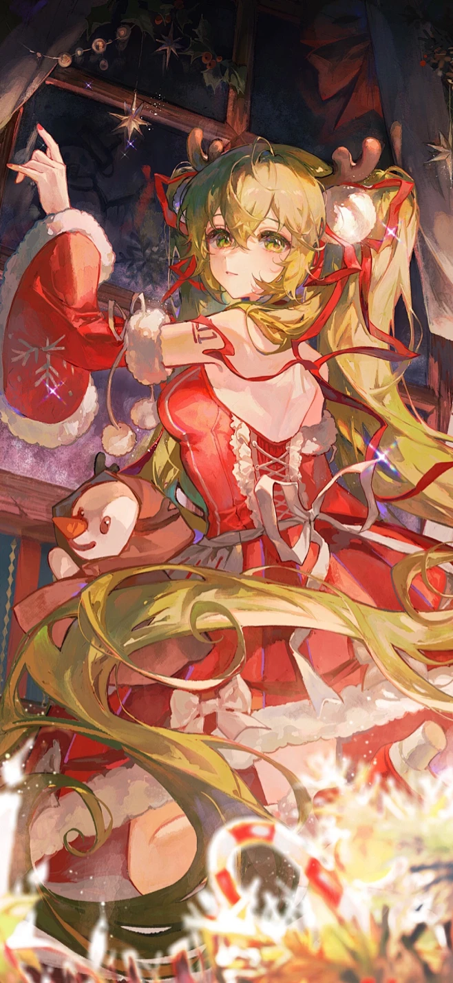 抹茶專門店AM matchach 二次元少女 初音未来 圣诞-花瓣网