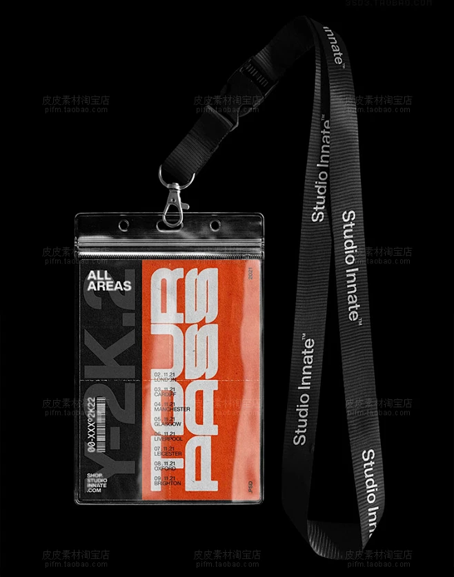 透明工作证卡套工作牌胸卡挂绳吊牌门禁卡设计展示样机PS素材3579-淘宝网-花瓣网