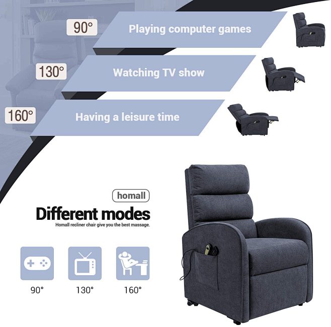 Amazon.com: Homall Electric Power Lift Recliner Chair Massage Sofa Home ...