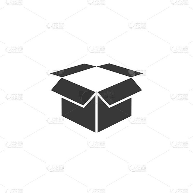 矢量插图与打开盒子图标矢量。包装标志