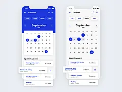 Calendars Ui Screens - UI Kits : Calendars Ui Screens-花瓣网