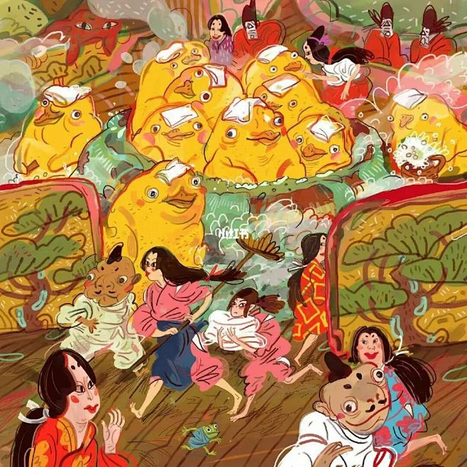 插画鉴赏｜用另一种画风理解宫崎骏 : - 艺术家 Julia Tveritina 笔下的另类宫崎骏 . - 自由流畅的线条和活泼的色块是画面 ...