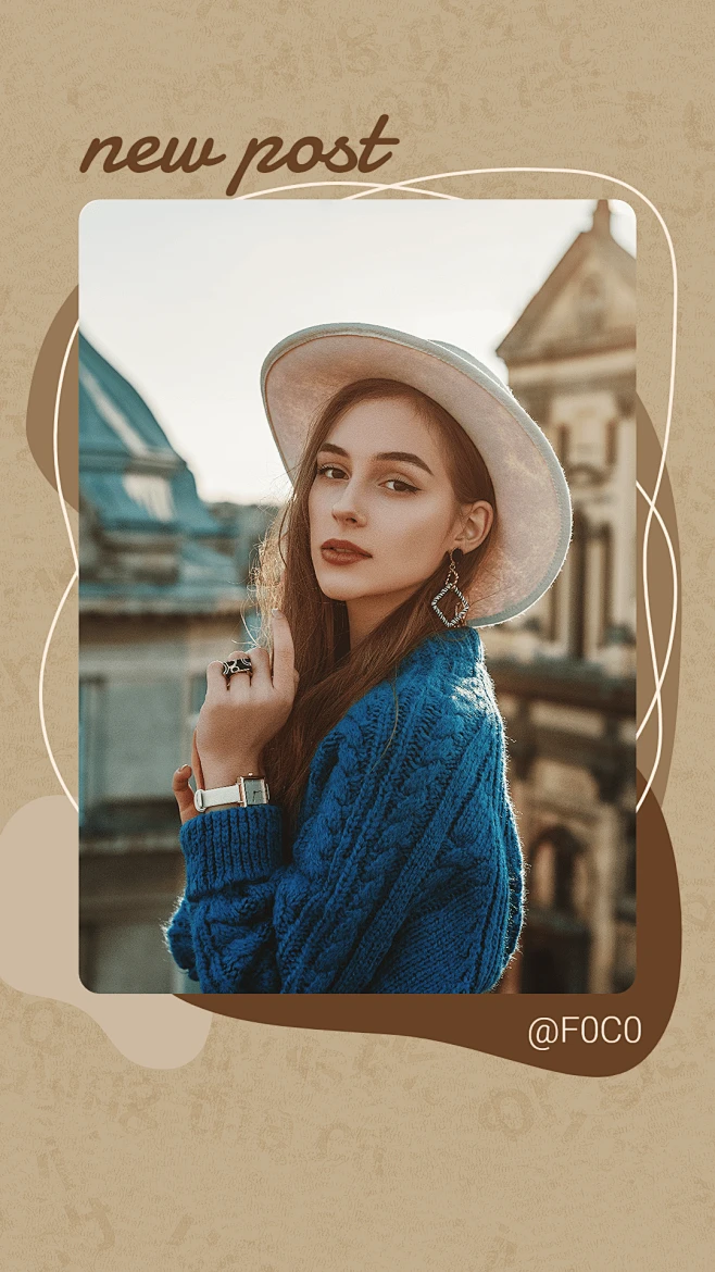 Literary Style Hat Girl New Post Instagram story素材-花瓣网