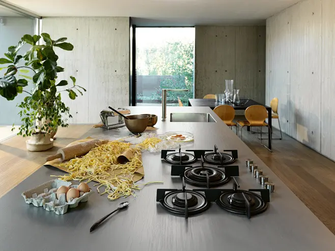 CUSTOMIZED STAINLESS STEEL WORKTOP WITH INTEGRATED GAS HOB - Hobs from ...