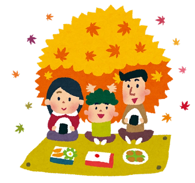 秋游秋天秋季 赏红叶 枫叶 银杏叶 卡通 插画 免扣 素材 手绘 pngkouyou_obentou-花瓣网